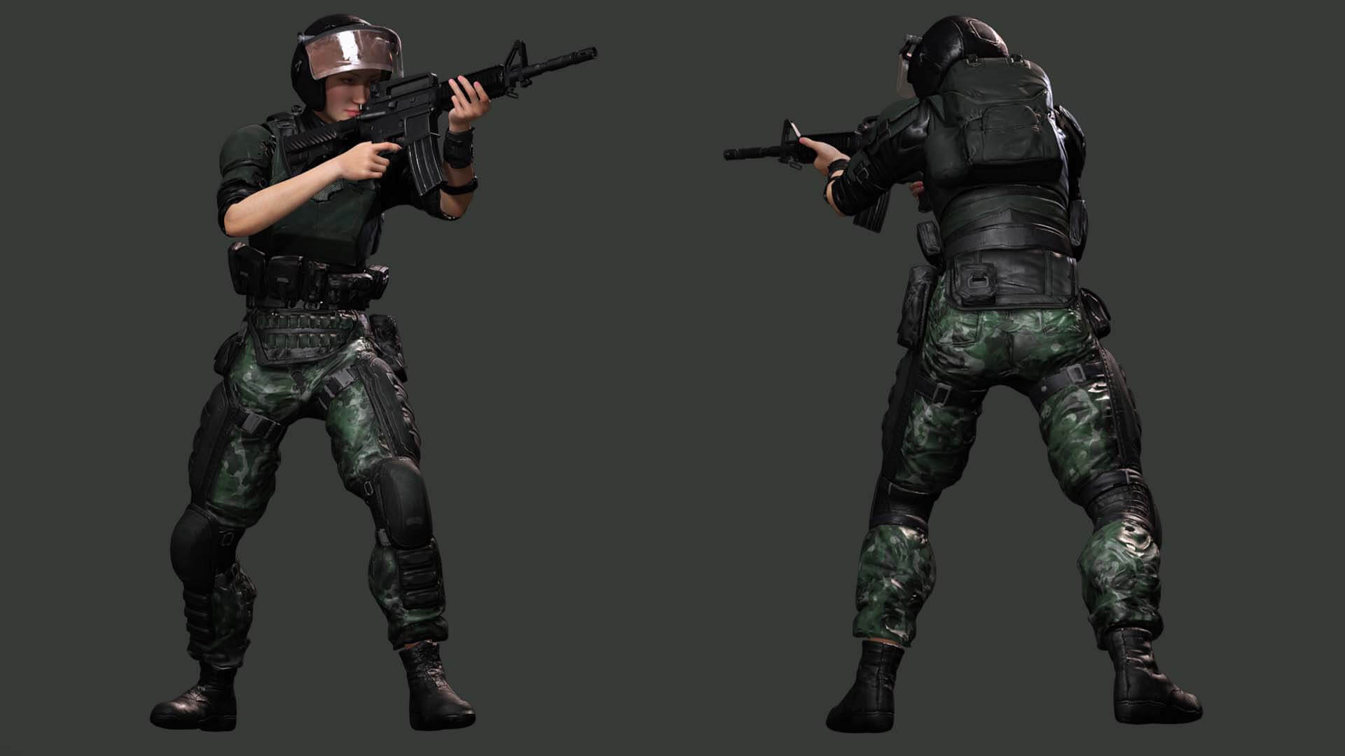 Noi - Asian Strength in Military Attire 3D Model by khaloui