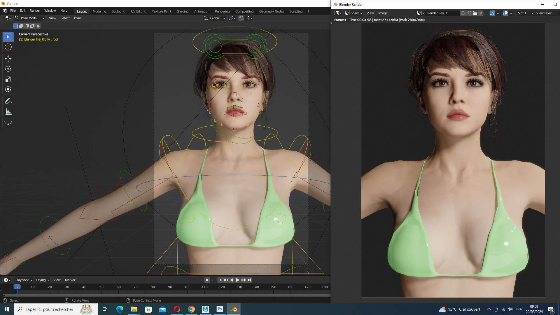 Nora - Girl in Bikini 3D Model by khaloui