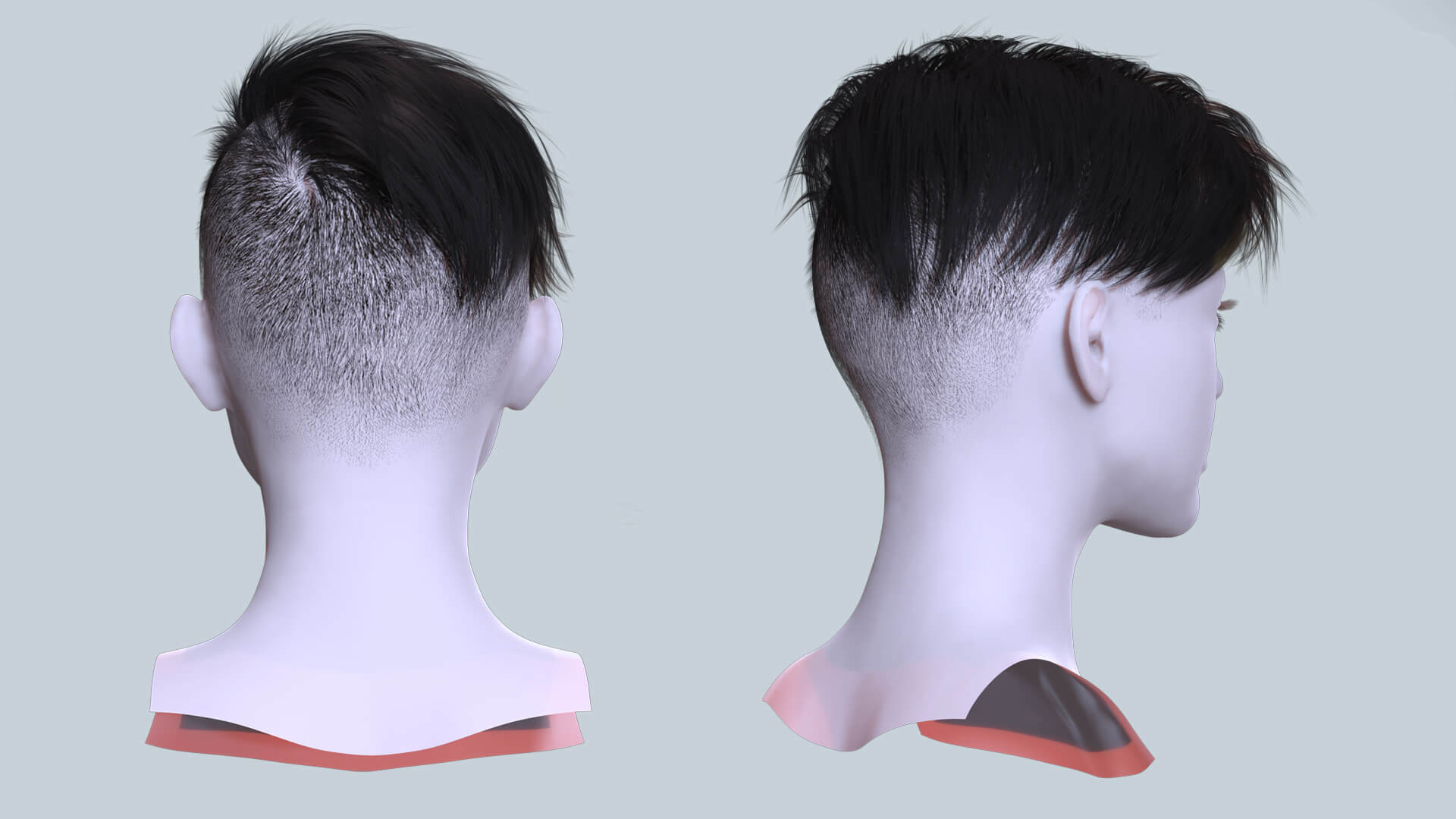 Patterned Fade Cut - Game-Ready 3D Hair by khaloui