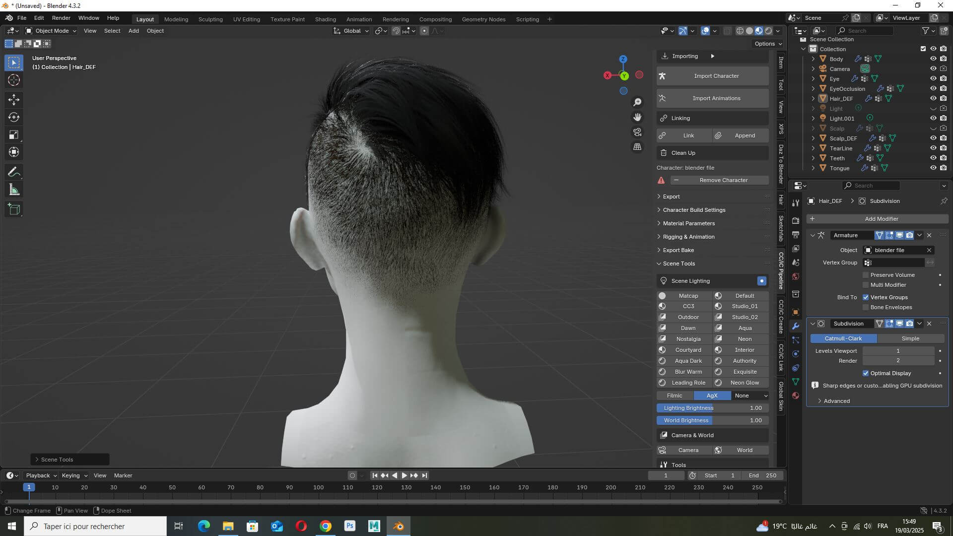 Patterned Fade Cut - Game-Ready 3D Hair by khaloui