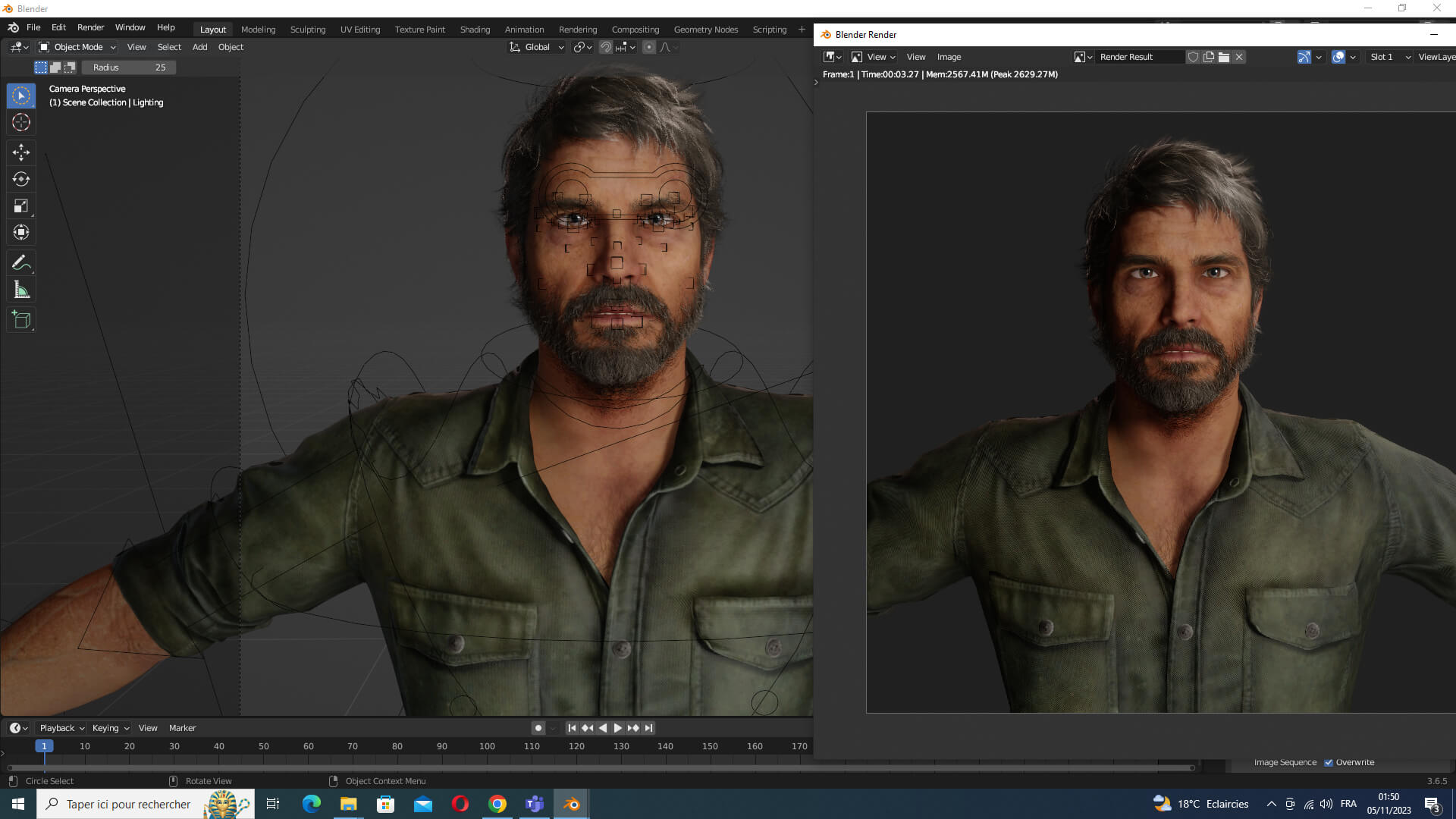 Pedro Pascal Joel Miller The Last of Us - 3D Model by khaloui
