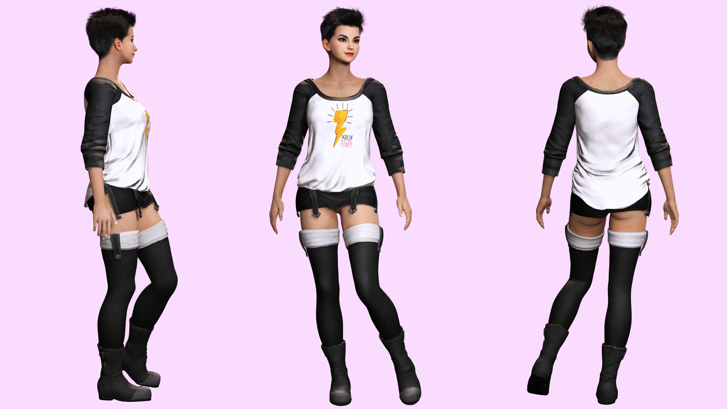 Pixie Casual Girl - 3D Model by khaloui