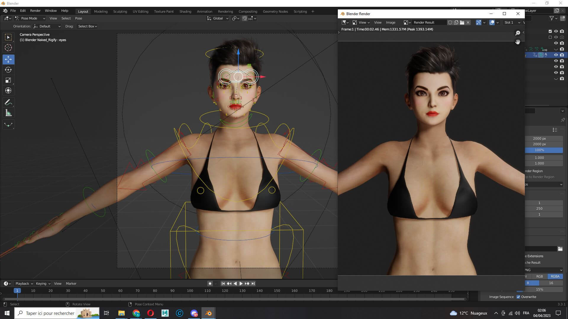 Pixie Casual Girl - 3D Model by khaloui