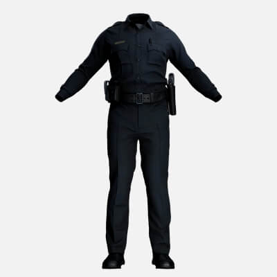 Police Officer Uniform - Game Ready 3D Model by khaloui