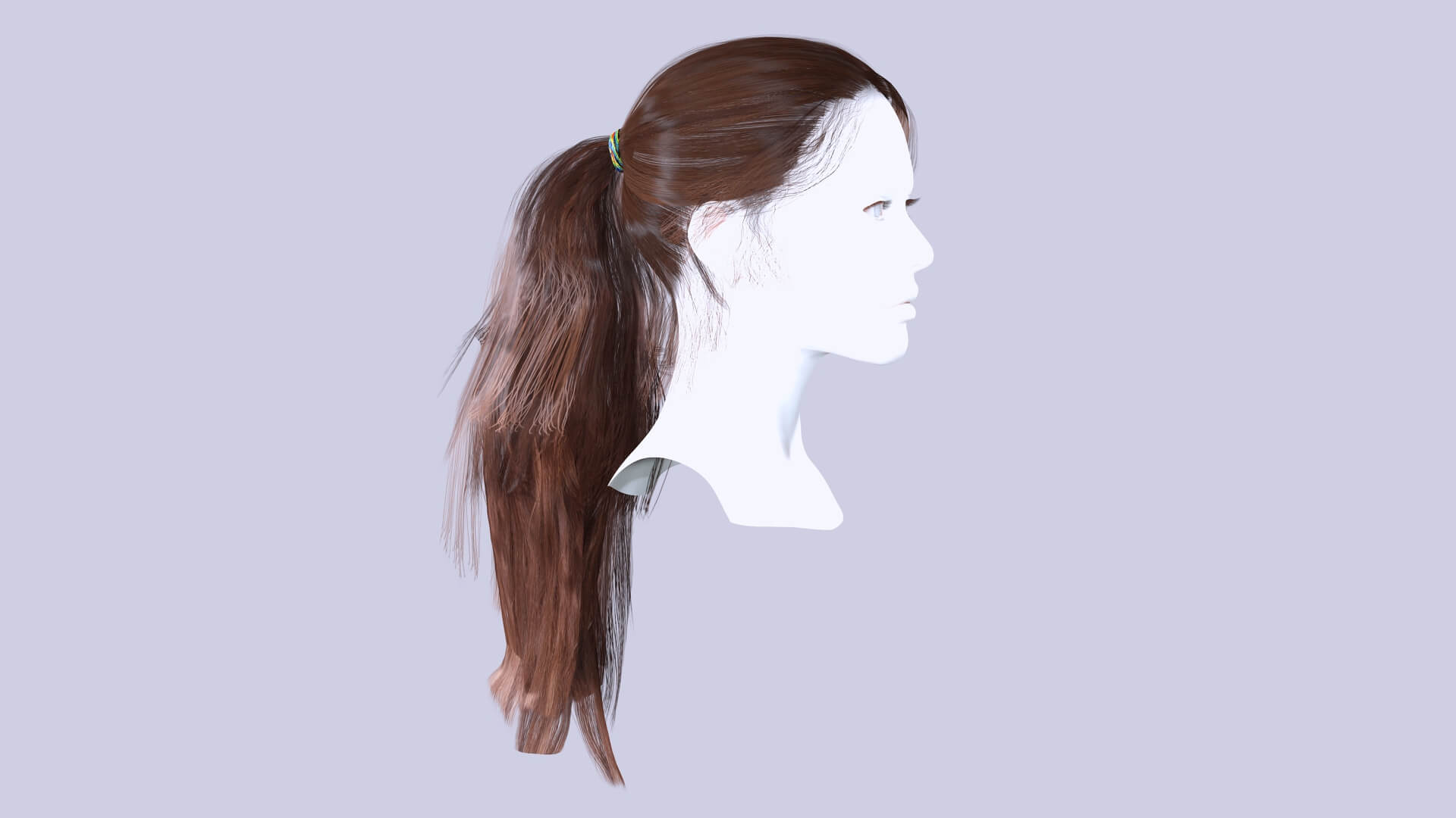 Ponytail Female Hair - 3D Model by khaloui