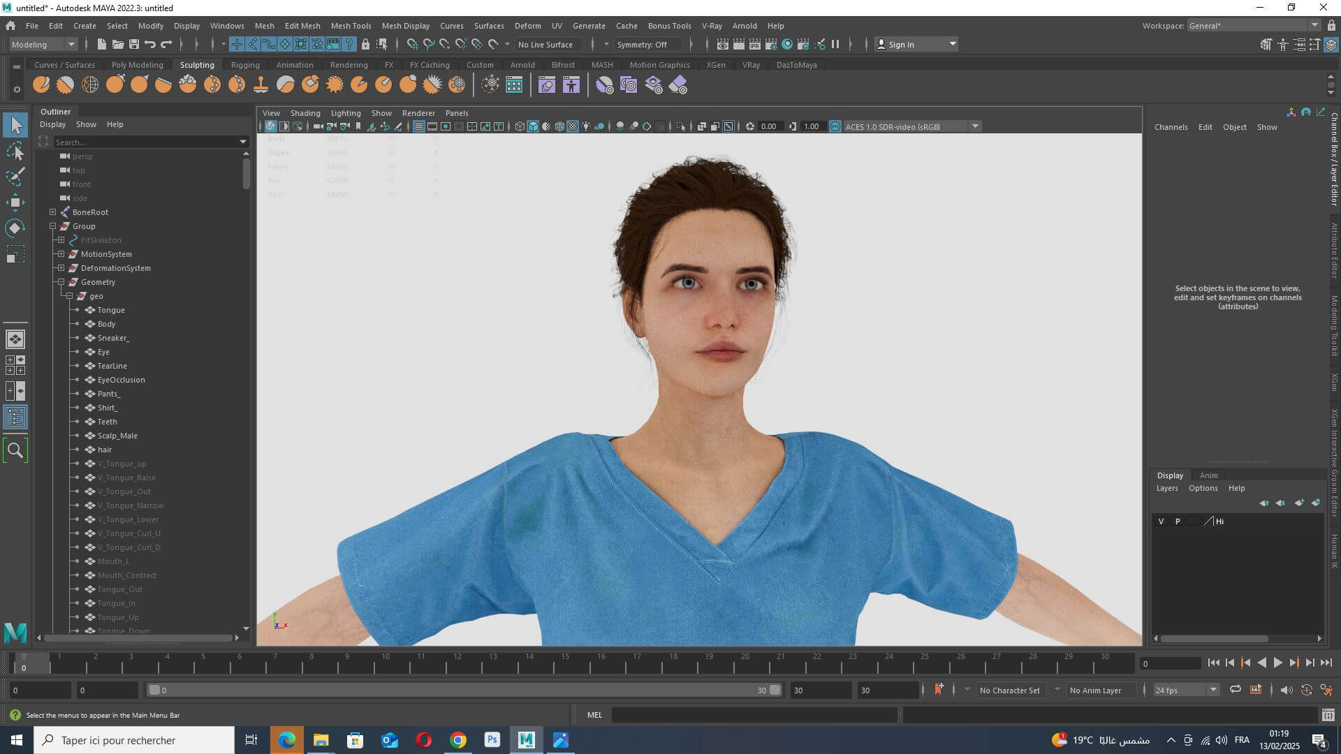Professional Nurse in Scrubs Realistic Rigged 3D Model by khaloui