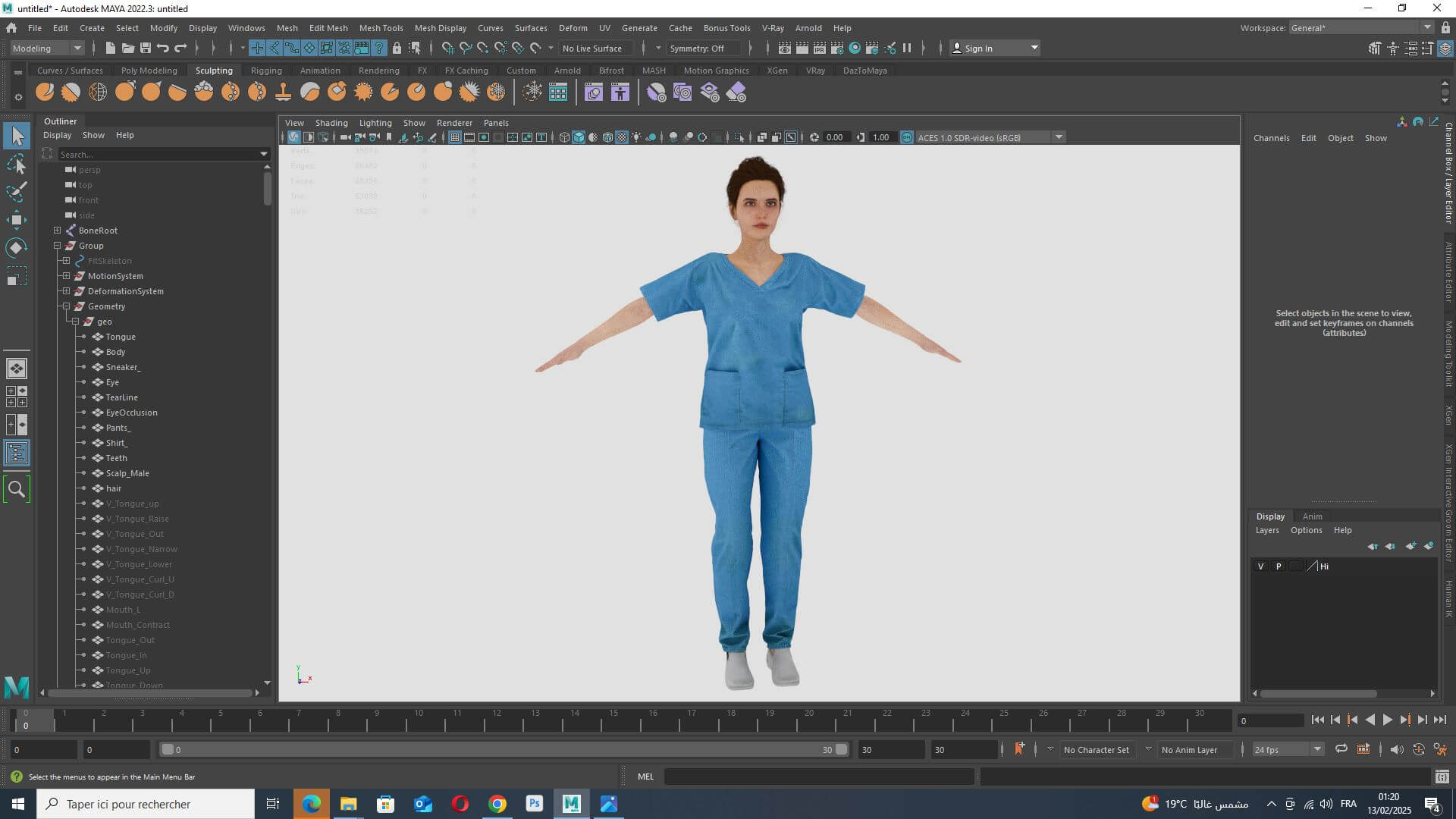 Professional Nurse in Scrubs Realistic Rigged 3D Model by khaloui