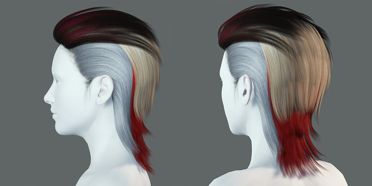 Real-Time Realistic Hair Low Poly 3D Model by khaloui