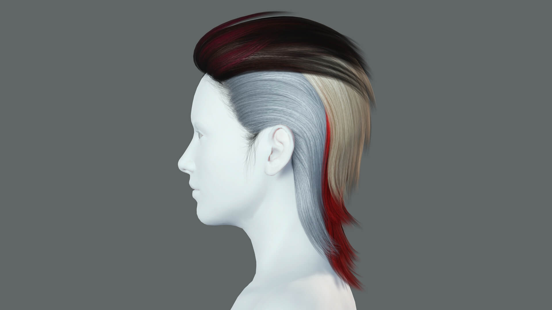 Real-Time Realistic Hair Low Poly 3D Model by khaloui