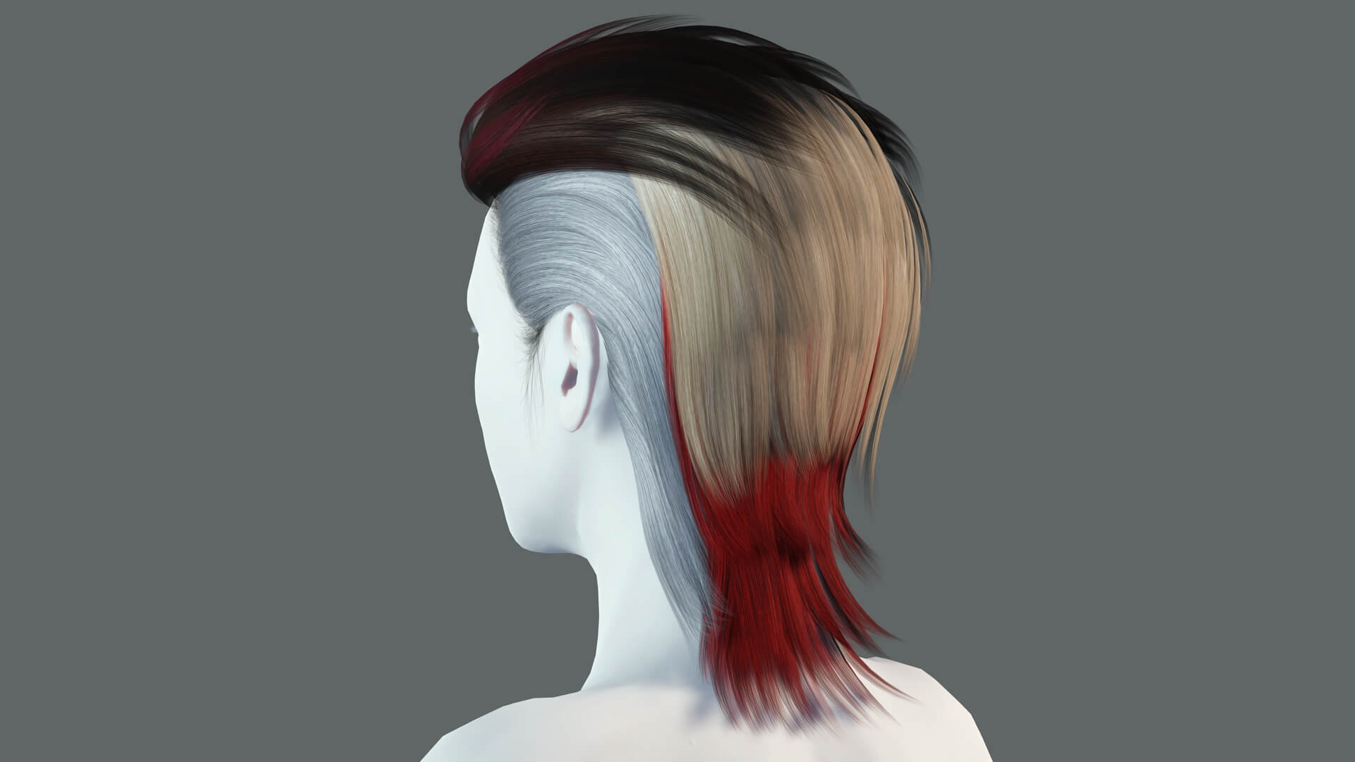 Real-Time Realistic Hair Low Poly 3D Model by khaloui