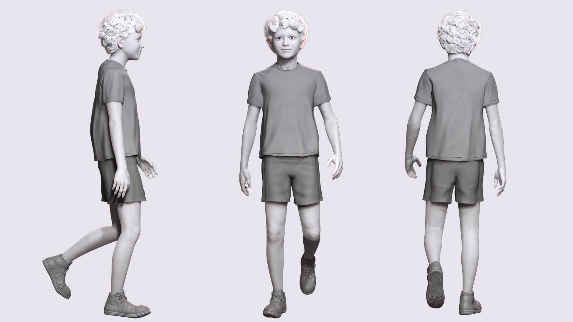 Realistic 3D Child Character Free Ready for Animation by khaloui
