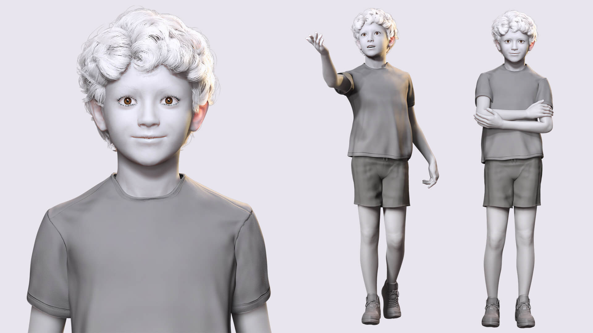 Realistic 3D Child Character Free Ready for Animation by khaloui