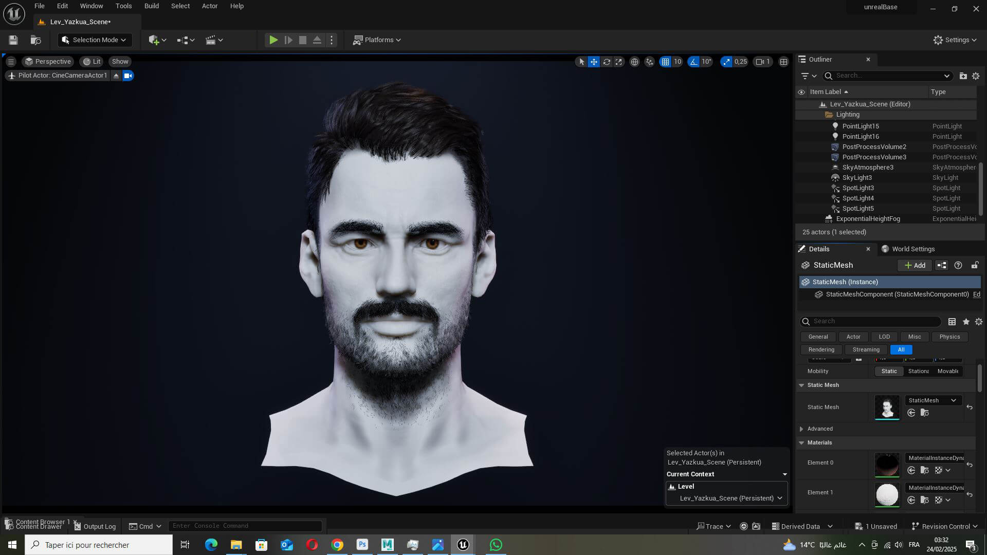Realistic 3D Male Hair Beard Mustache Game CGI Ready by khaloui