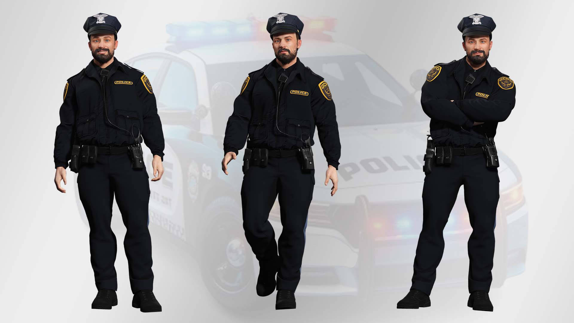 Realistic 3D Police Officer Model by khaloui