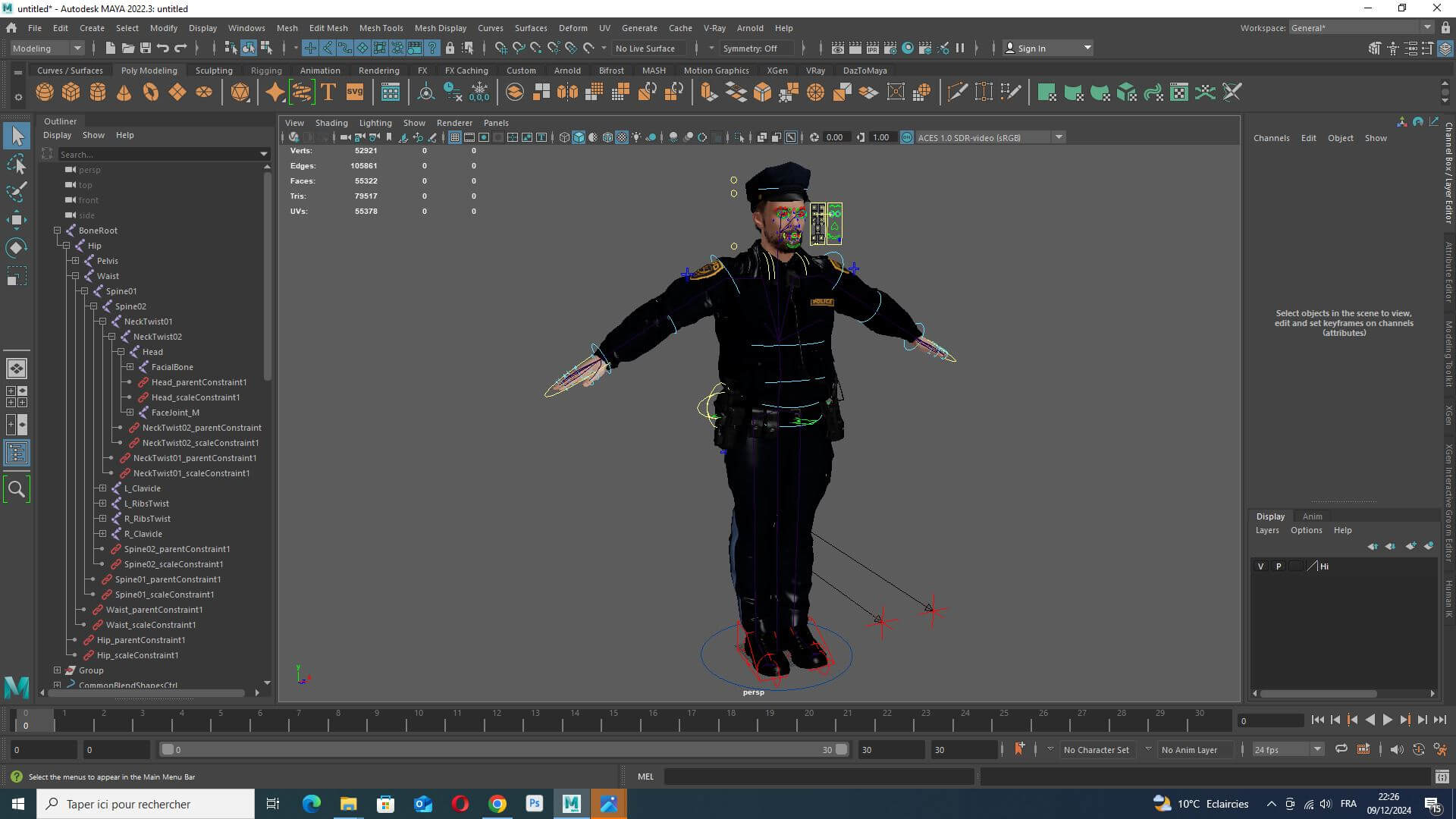 Realistic 3D Police Officer Model by khaloui