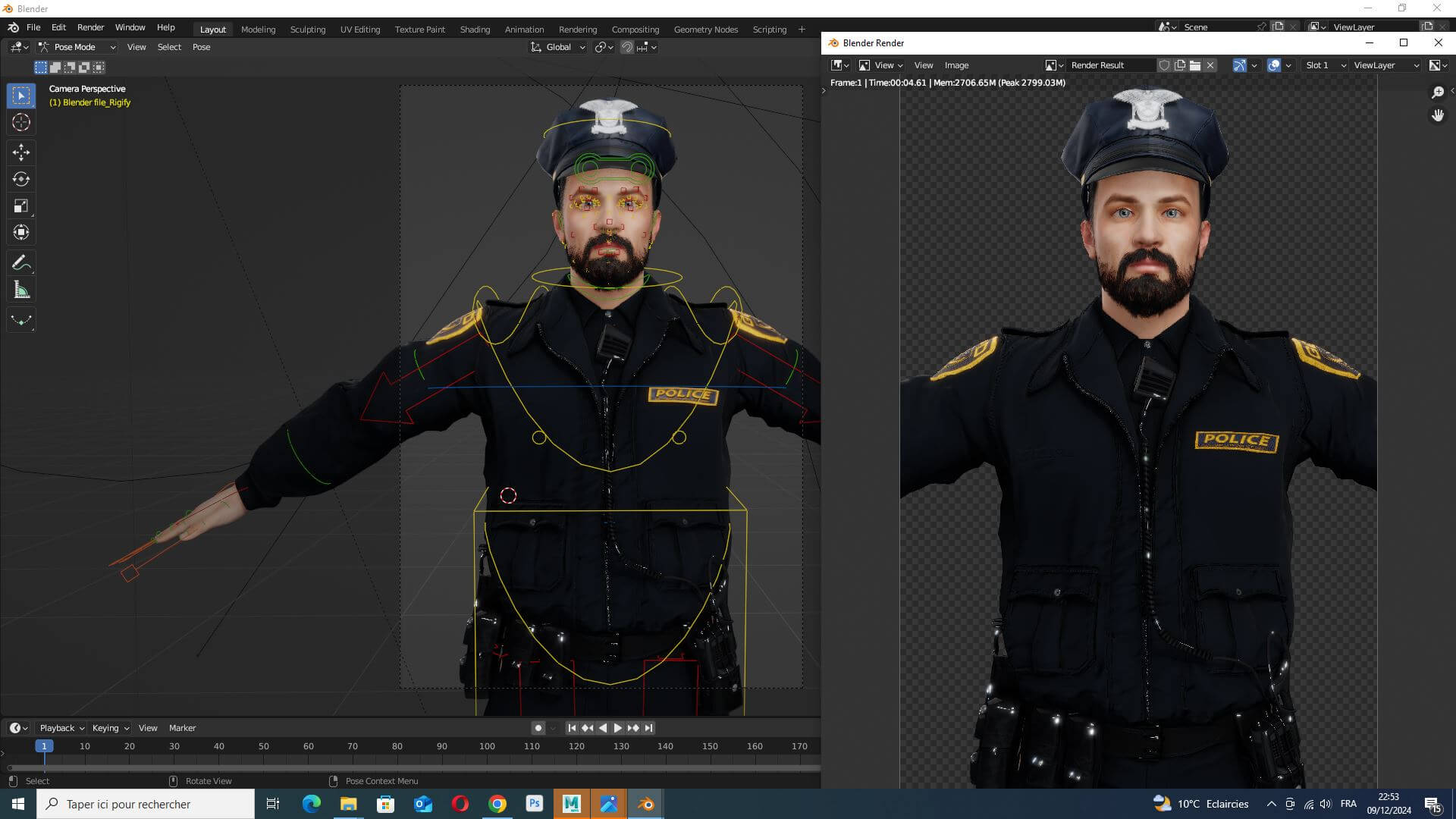 Realistic 3D Police Officer Model by khaloui