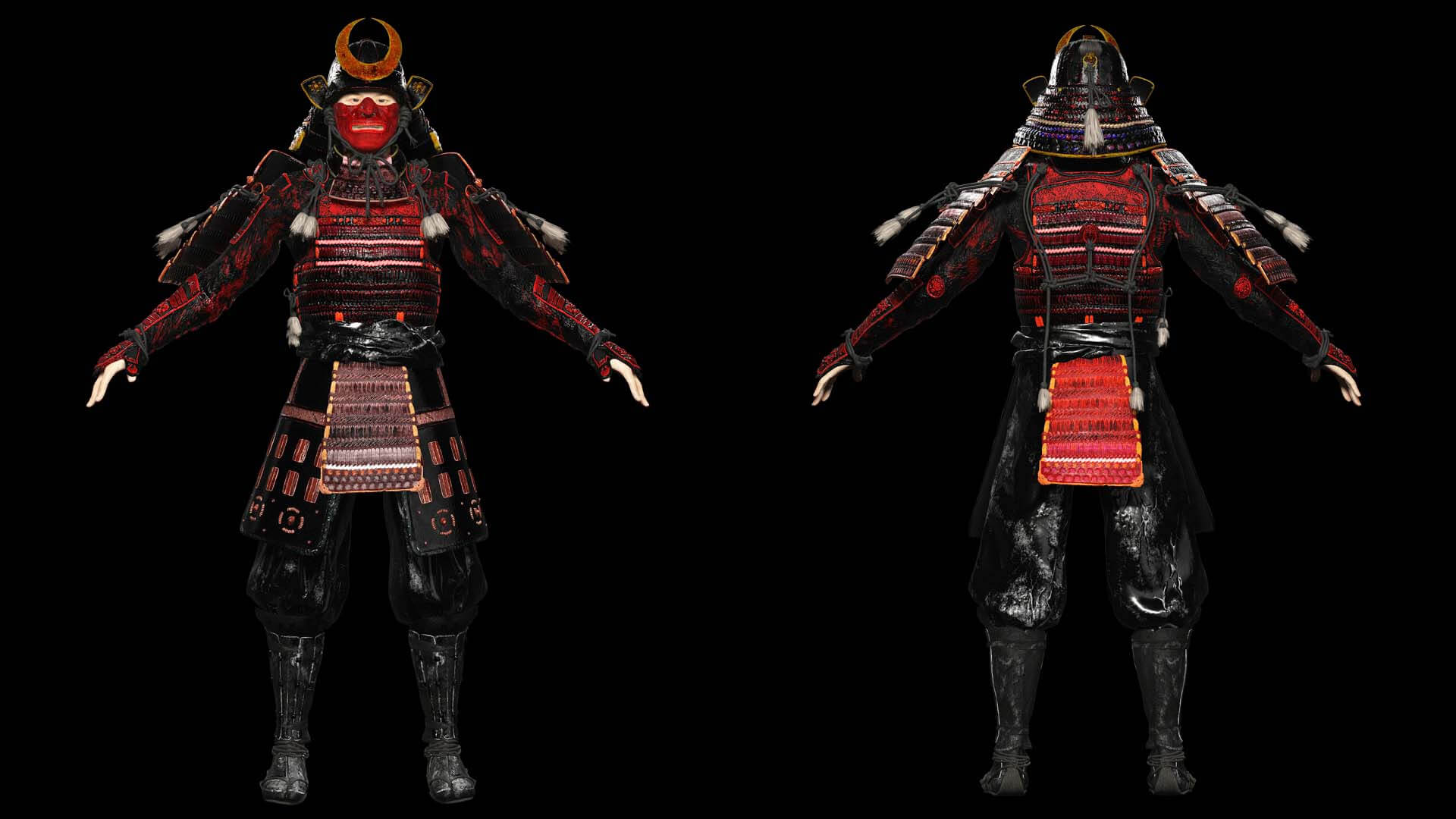 Realistic Samurai Male Shogun - 3D Model by khaloui