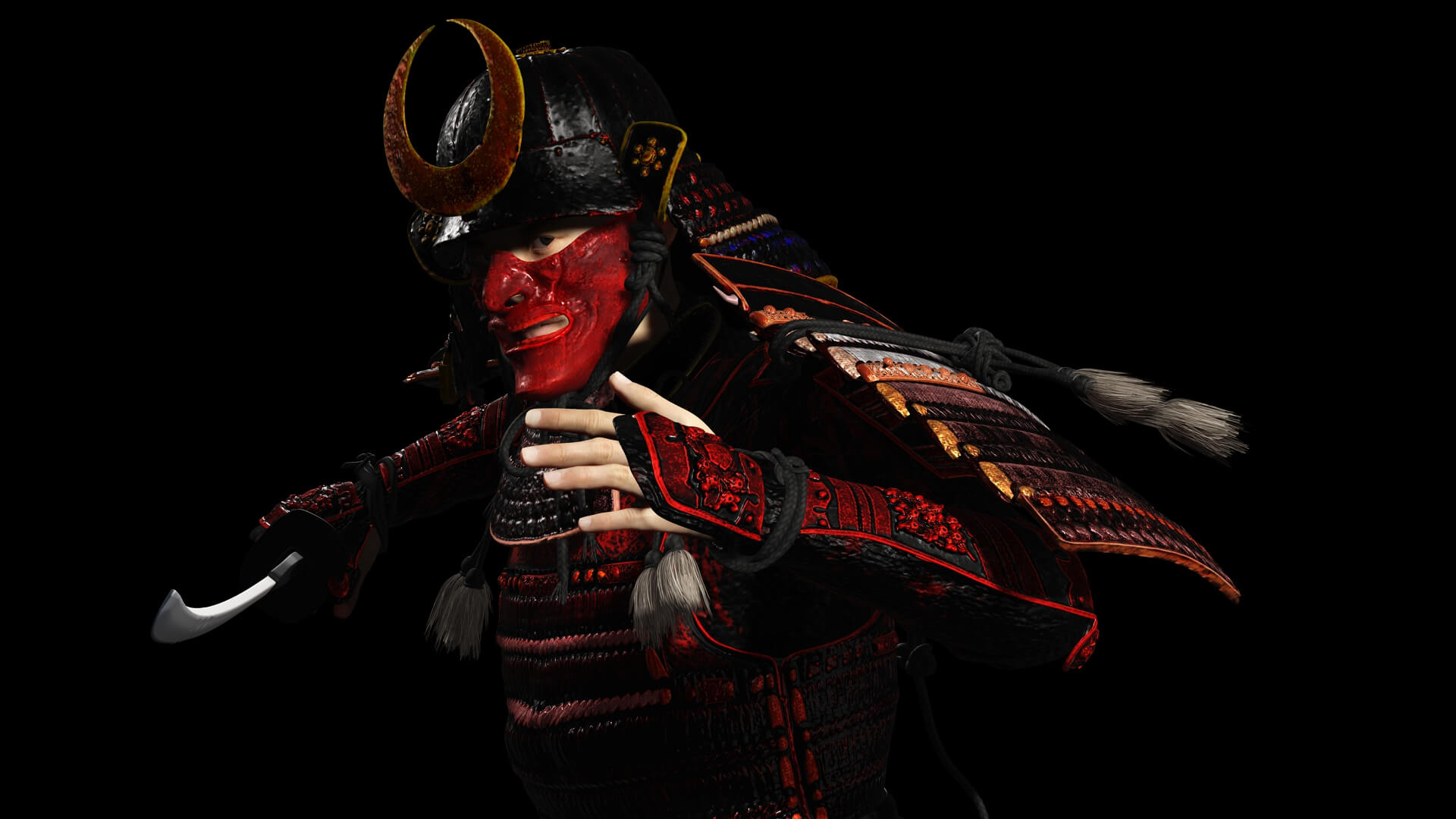 Realistic Samurai Male Shogun - 3D Model by khaloui