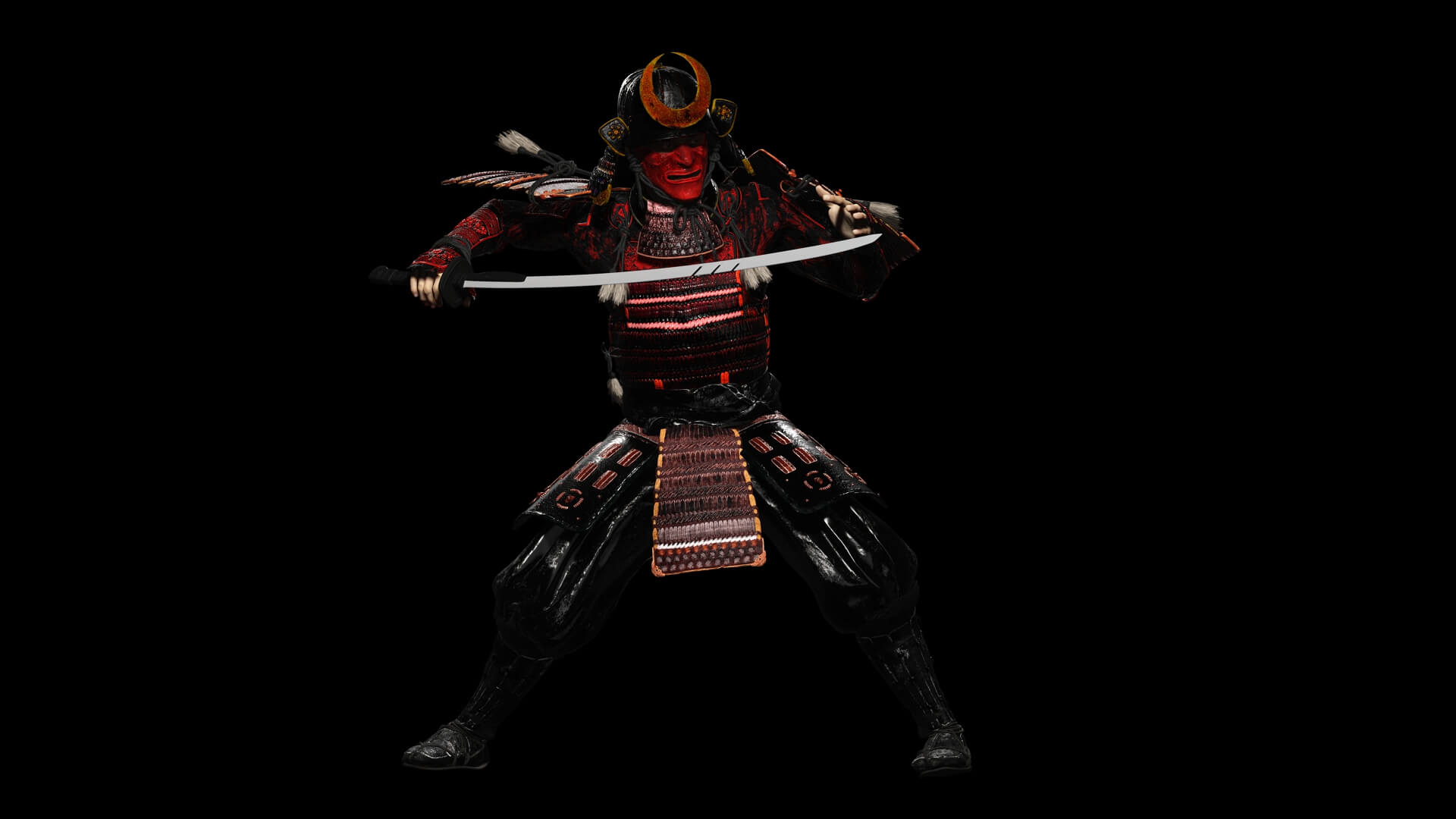 Realistic Samurai Male Shogun - 3D Model by khaloui