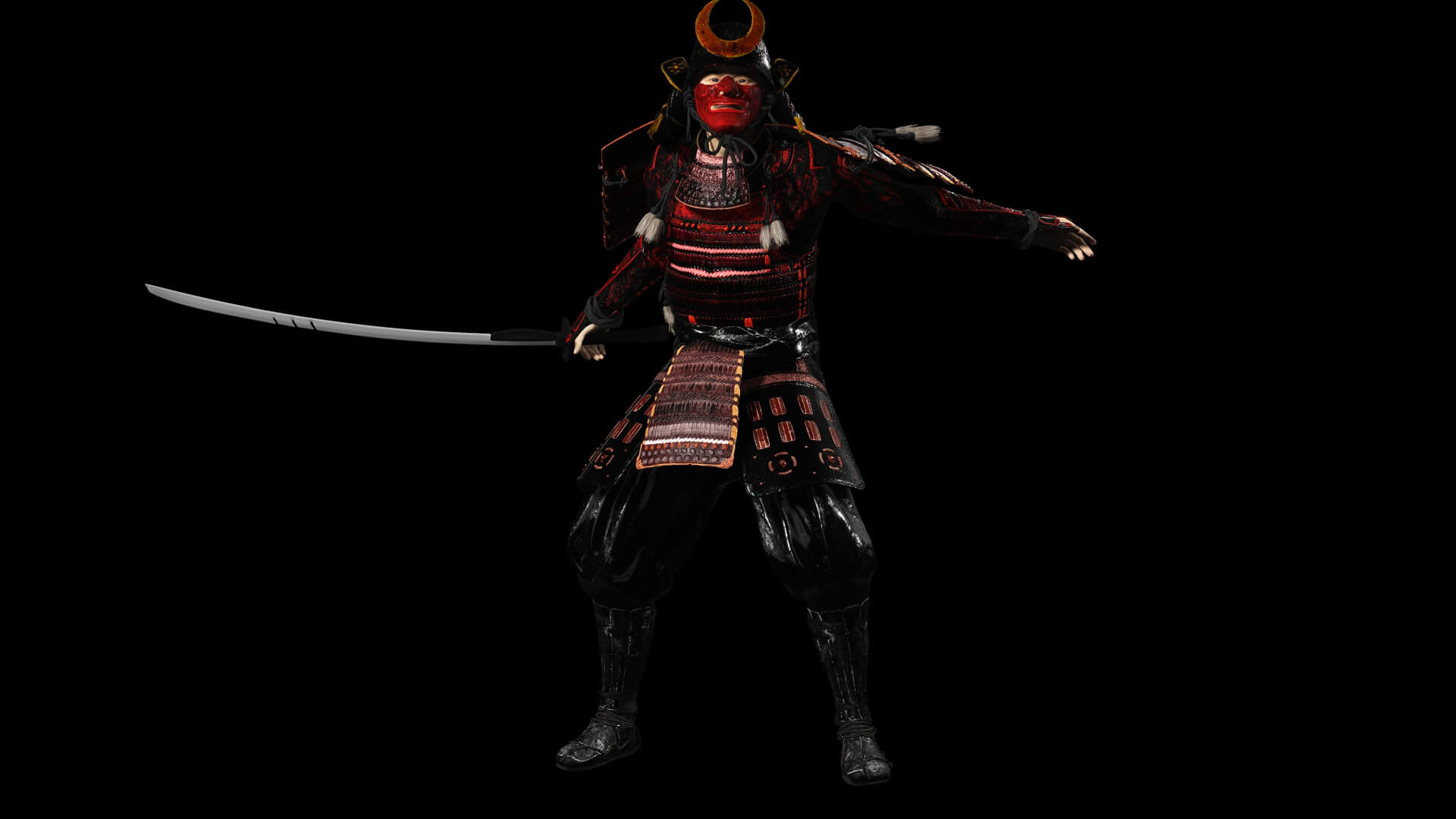 Realistic Samurai Male Shogun - 3D Model by khaloui