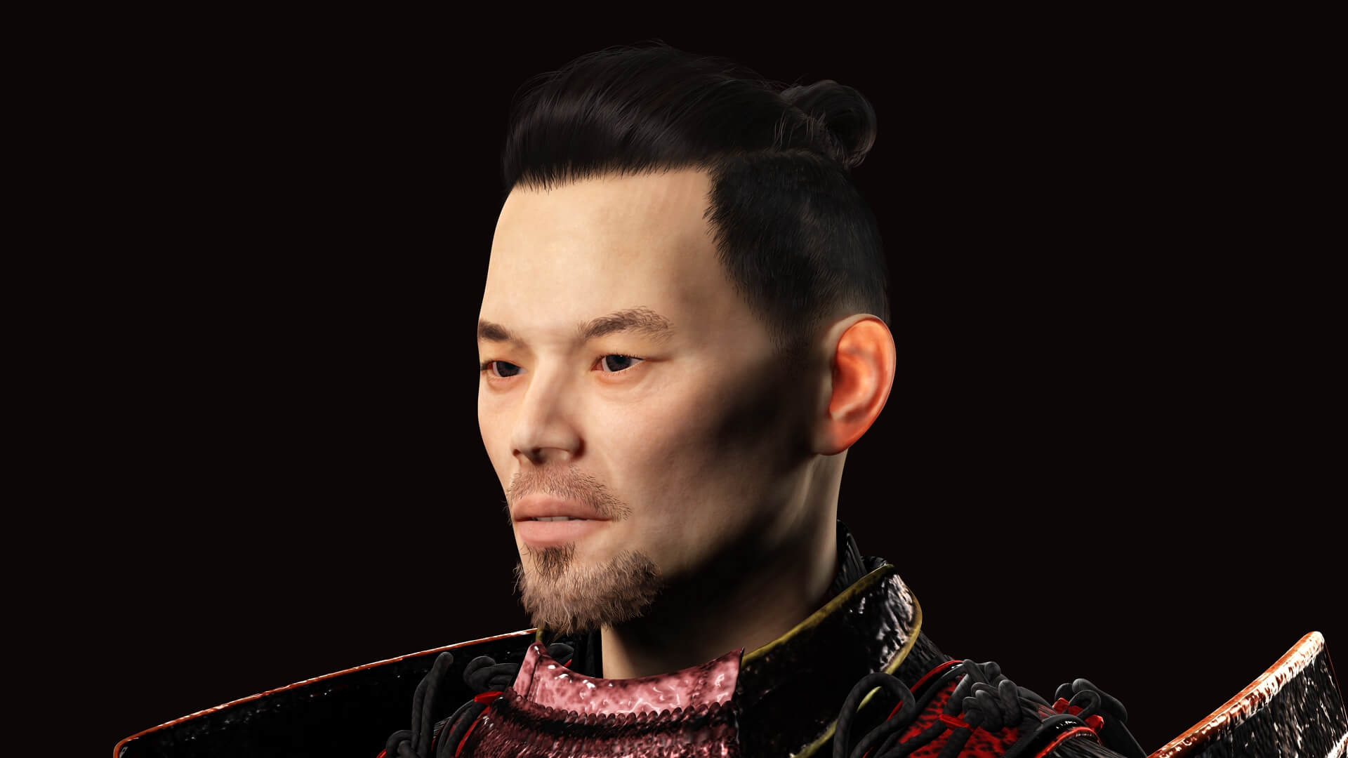 Realistic Samurai Male Shogun - 3D Model by khaloui