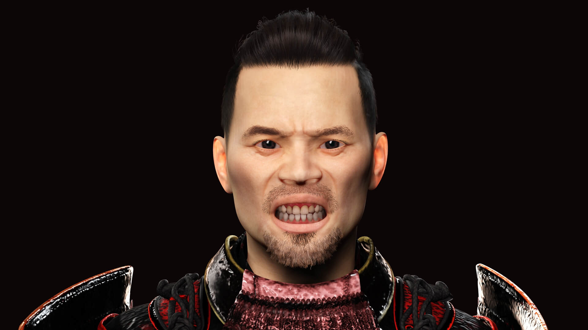 Realistic Samurai Male Shogun - 3D Model by khaloui