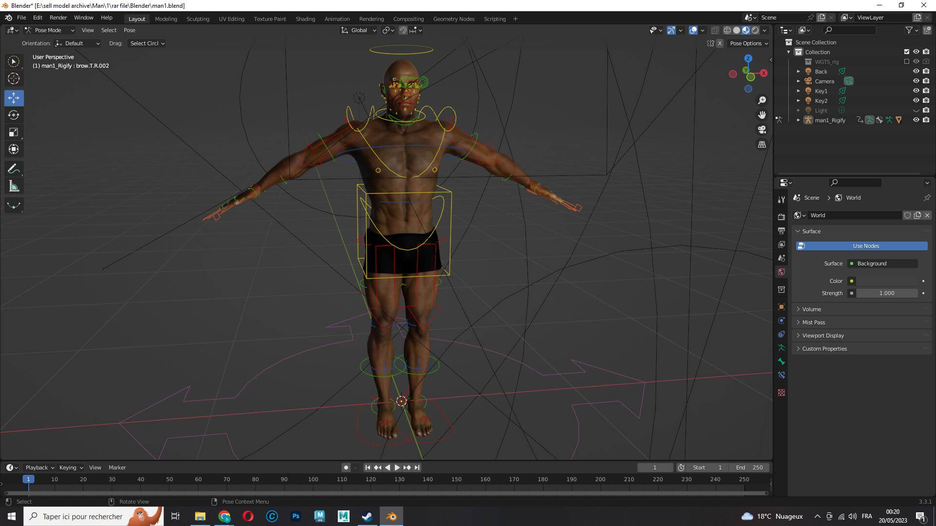 Realistic African American Man G1 - 3D Model by khaloui
