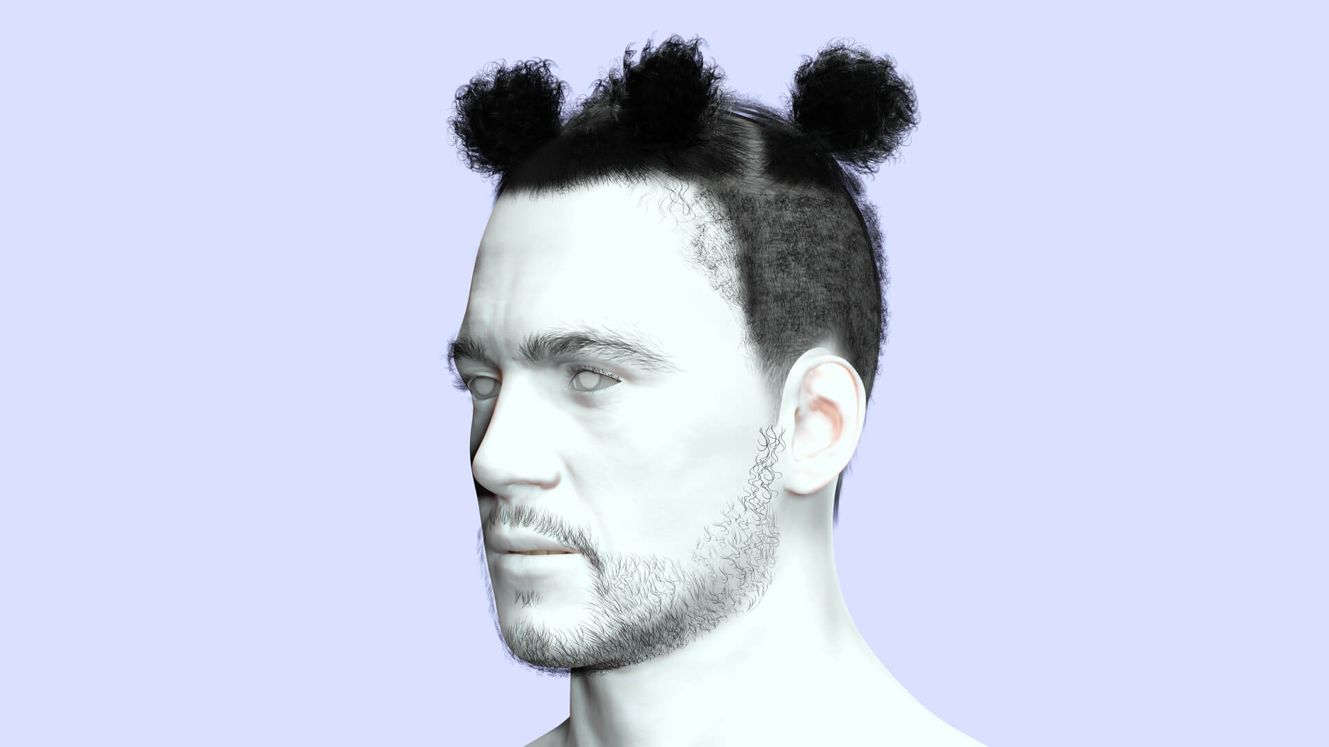 Realistic Afro Man Hair - 3D Model by khaloui