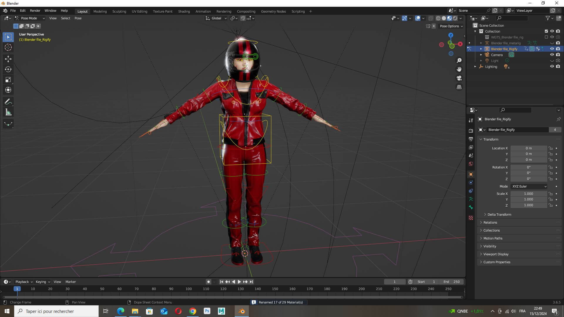 Realistic Biker Model With Helmet and Racing Gear by khaloui