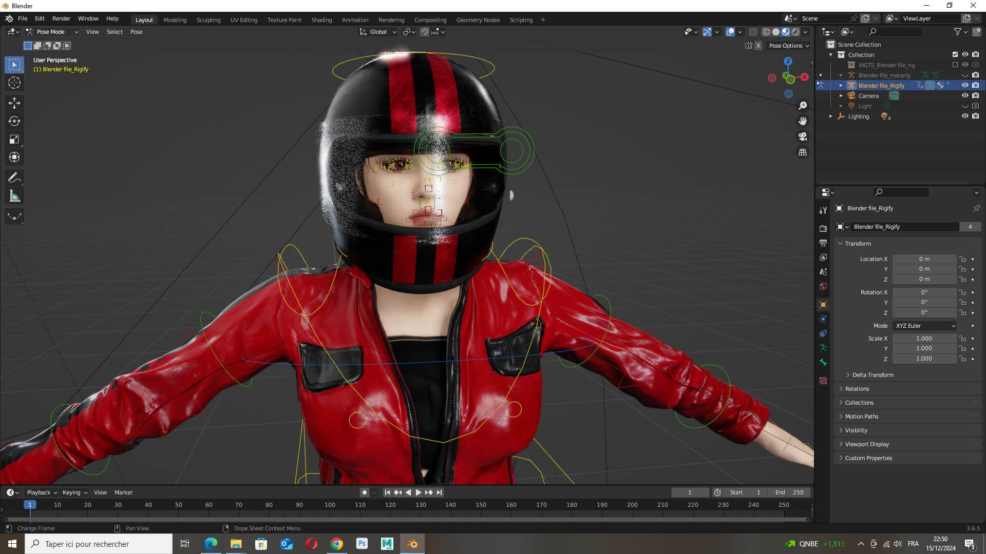 Realistic Biker Model With Helmet and Racing Gear by khaloui