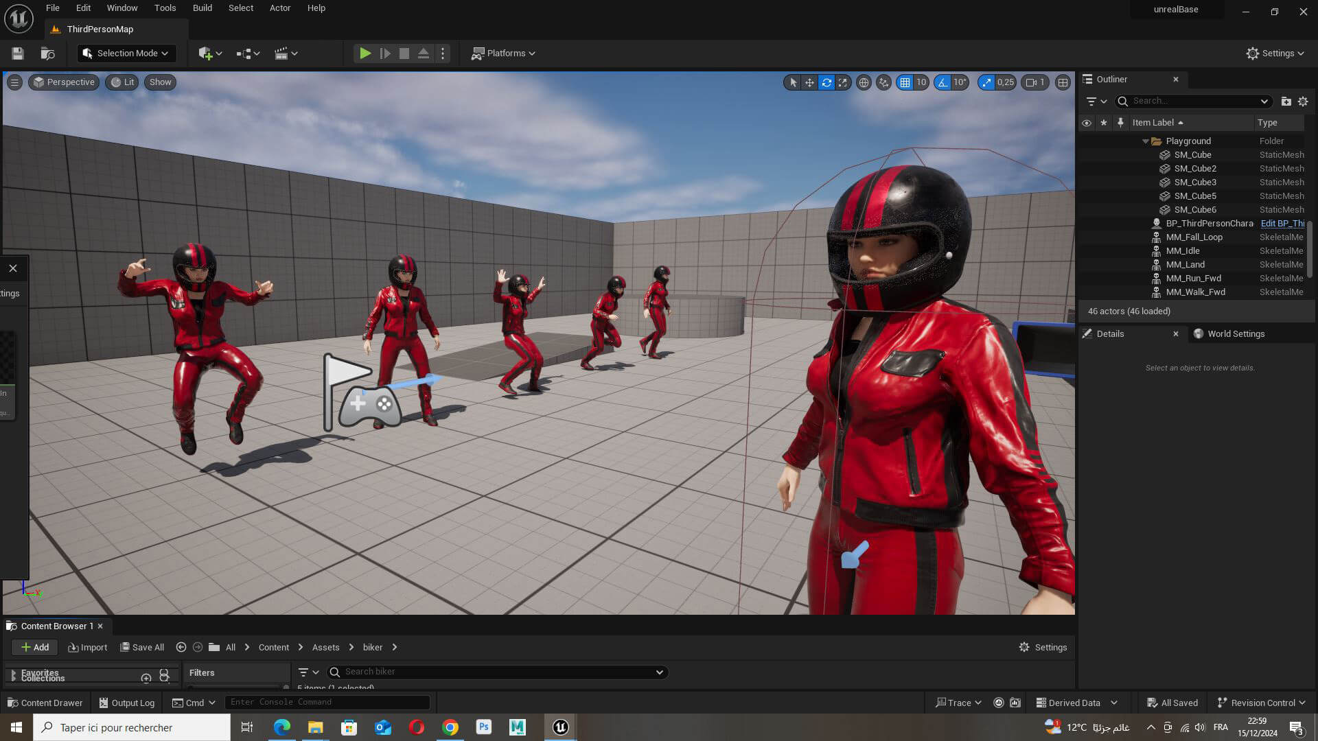 Realistic Biker Model With Helmet and Racing Gear by khaloui