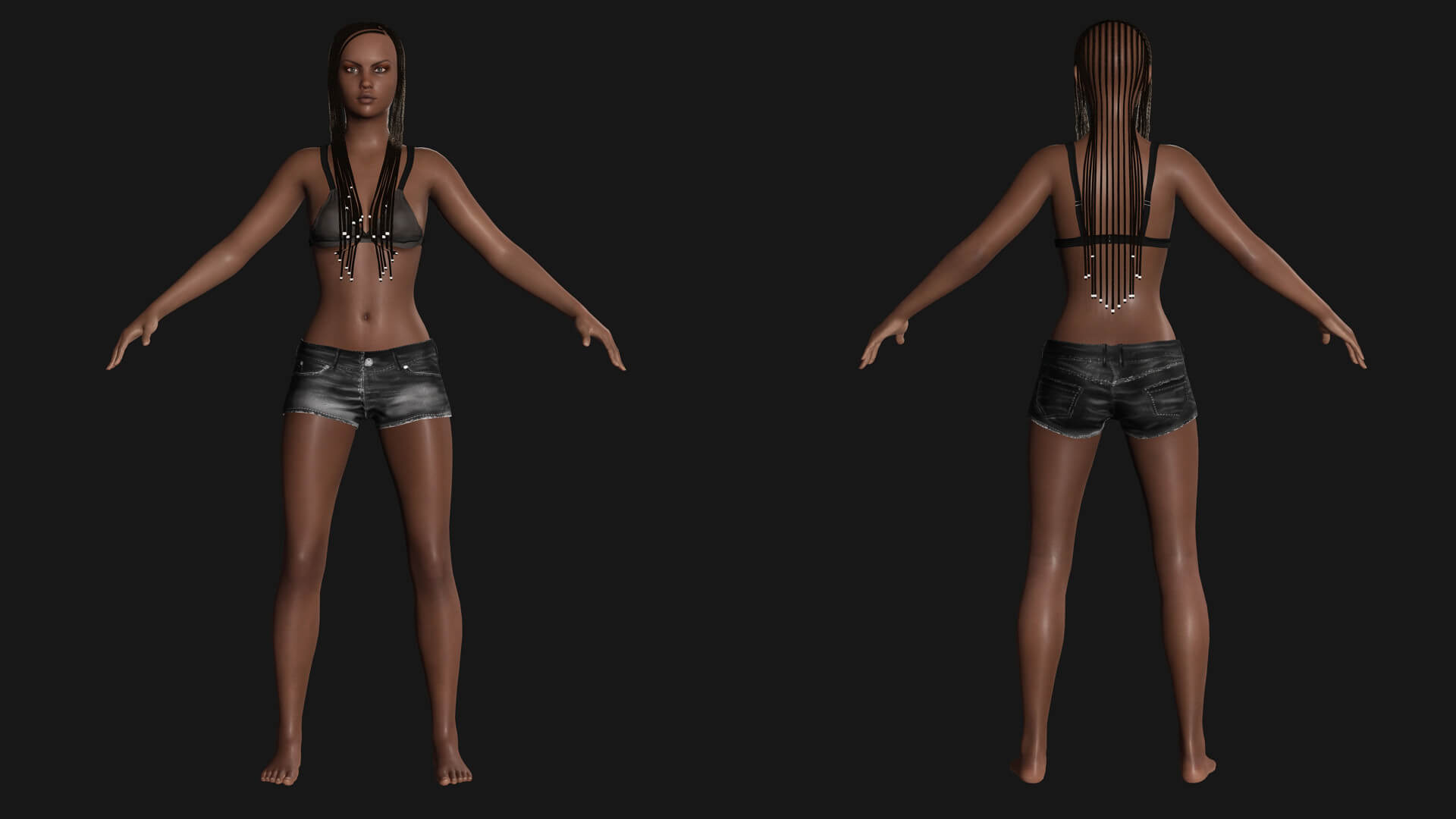 Black Female - 3D Model by khaloui