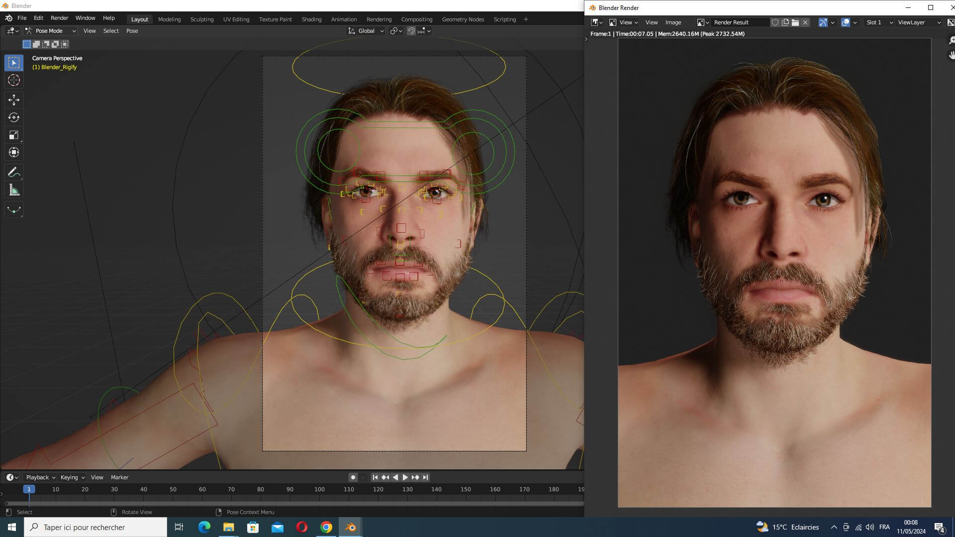 Realistic Body Man - 3D Model by khaloui