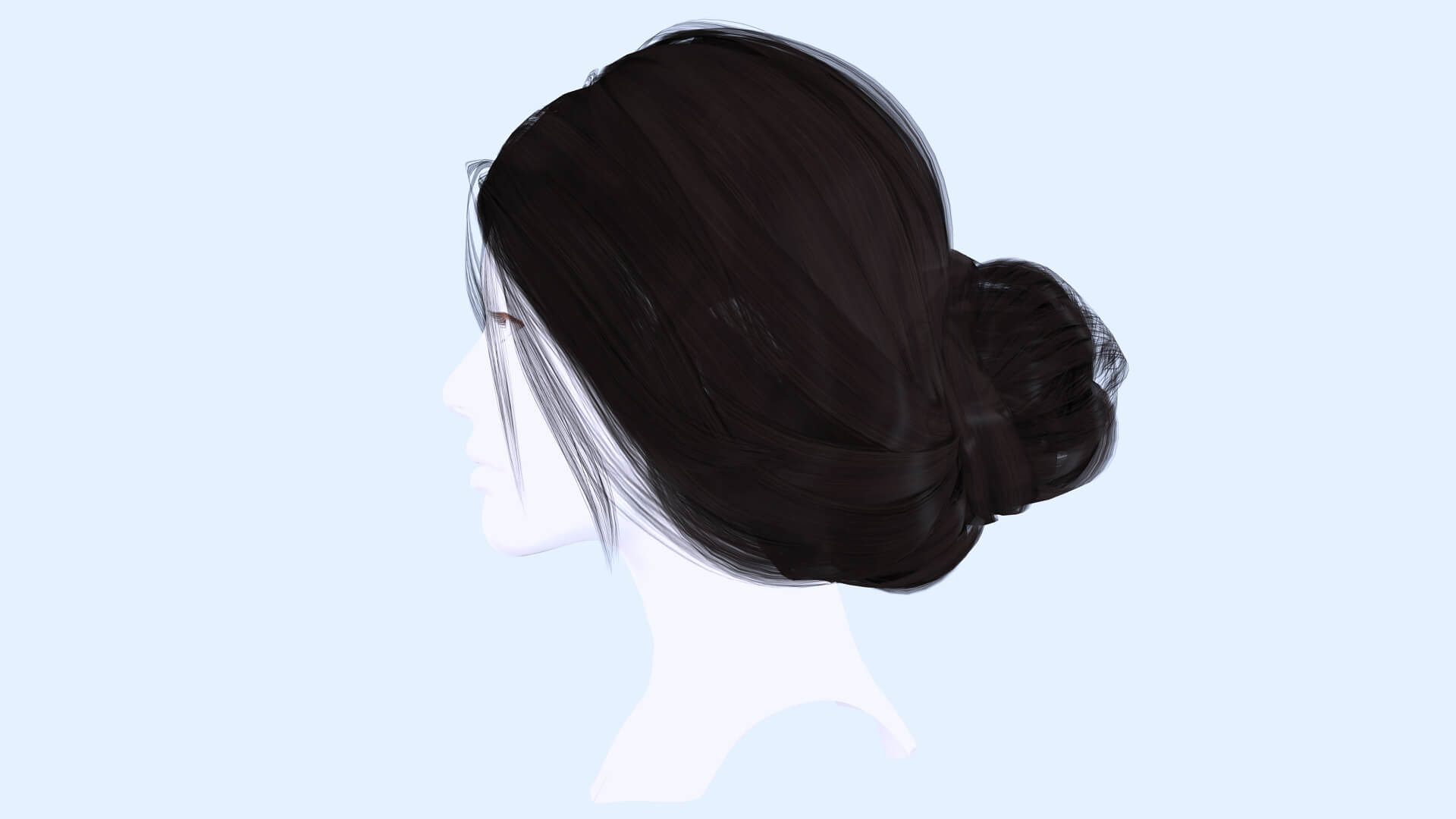 Bun Hairstyle - 3D Model by khaloui
