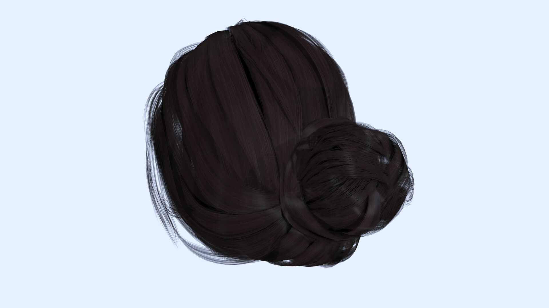 Bun Hairstyle - 3D Model by khaloui