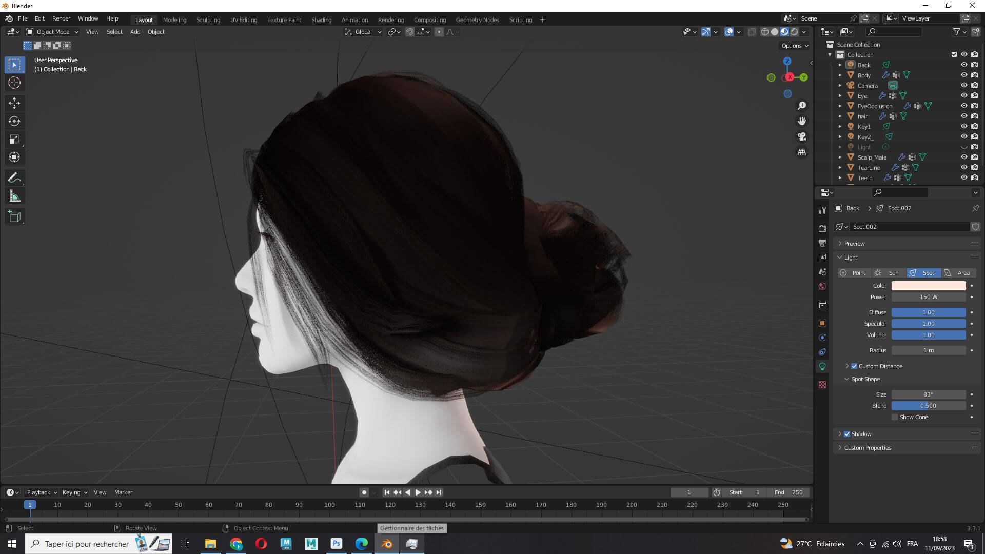Bun Hairstyle - 3D Model by khaloui