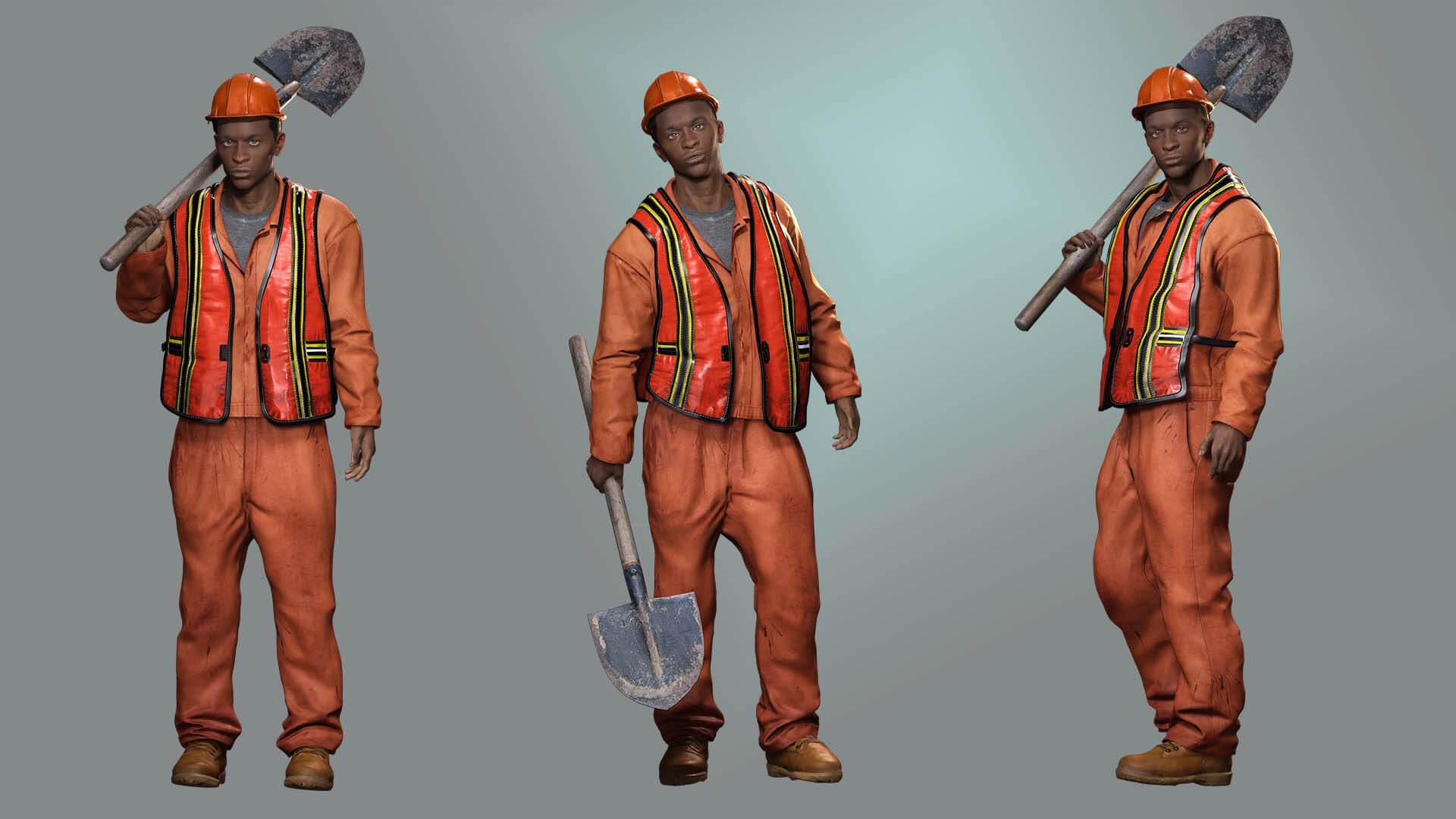 Realistic Construction Worker in Safety Gear - 3D Model by khaloui