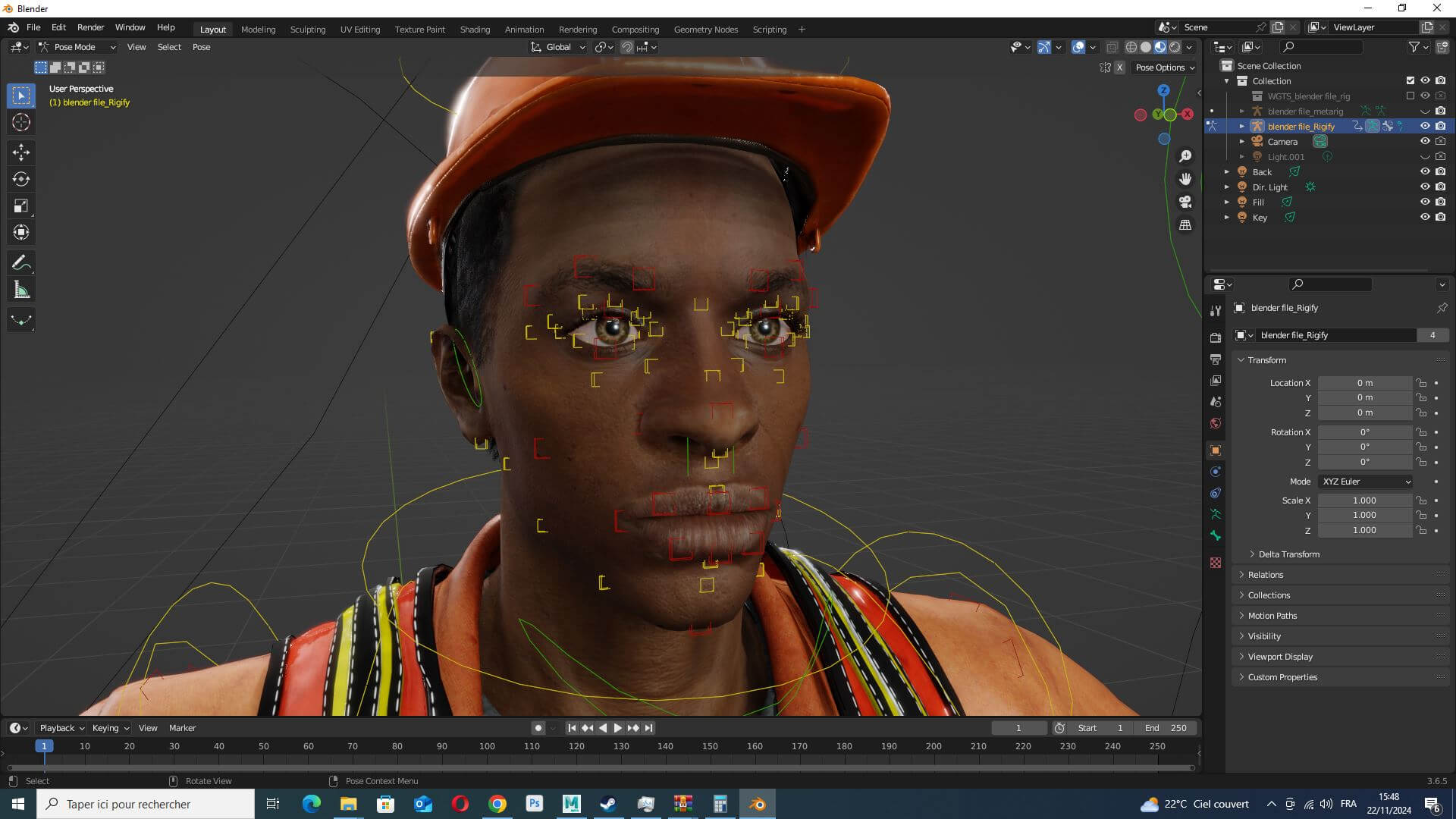 Realistic Construction Worker in Safety Gear - 3D Model by khaloui