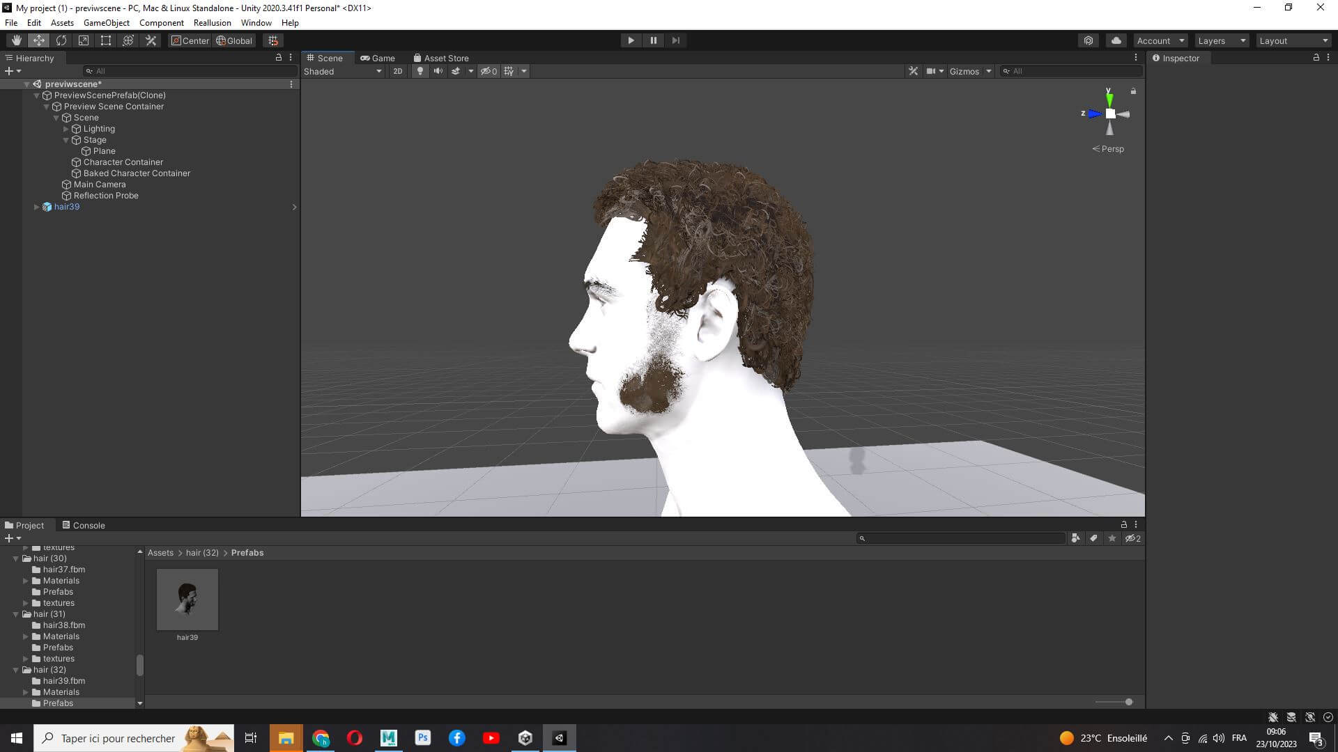 Realistic Curly Man Hair - Sideburns Beard 3D Model by khaloui