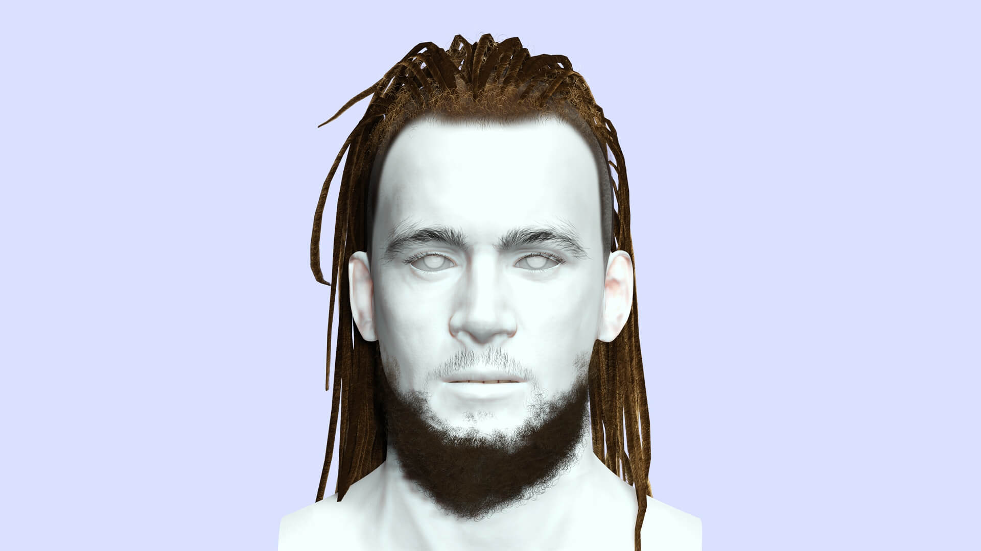 Realistic Dread Man Hair - 3D Model by khaloui