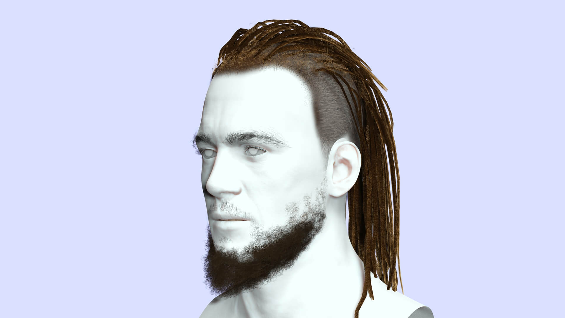 Realistic Dread Man Hair - 3D Model by khaloui