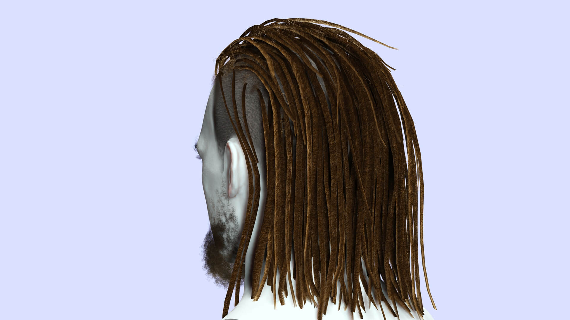 Realistic Dread Man Hair - 3D Model by khaloui