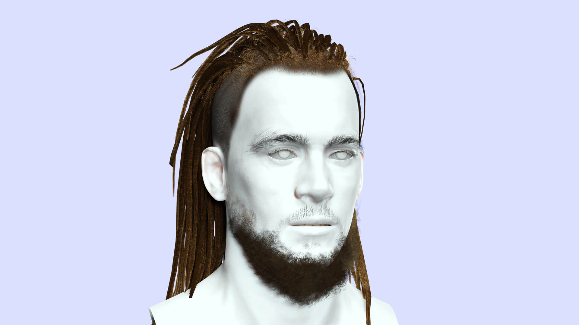 Realistic Dread Man Hair - 3D Model by khaloui