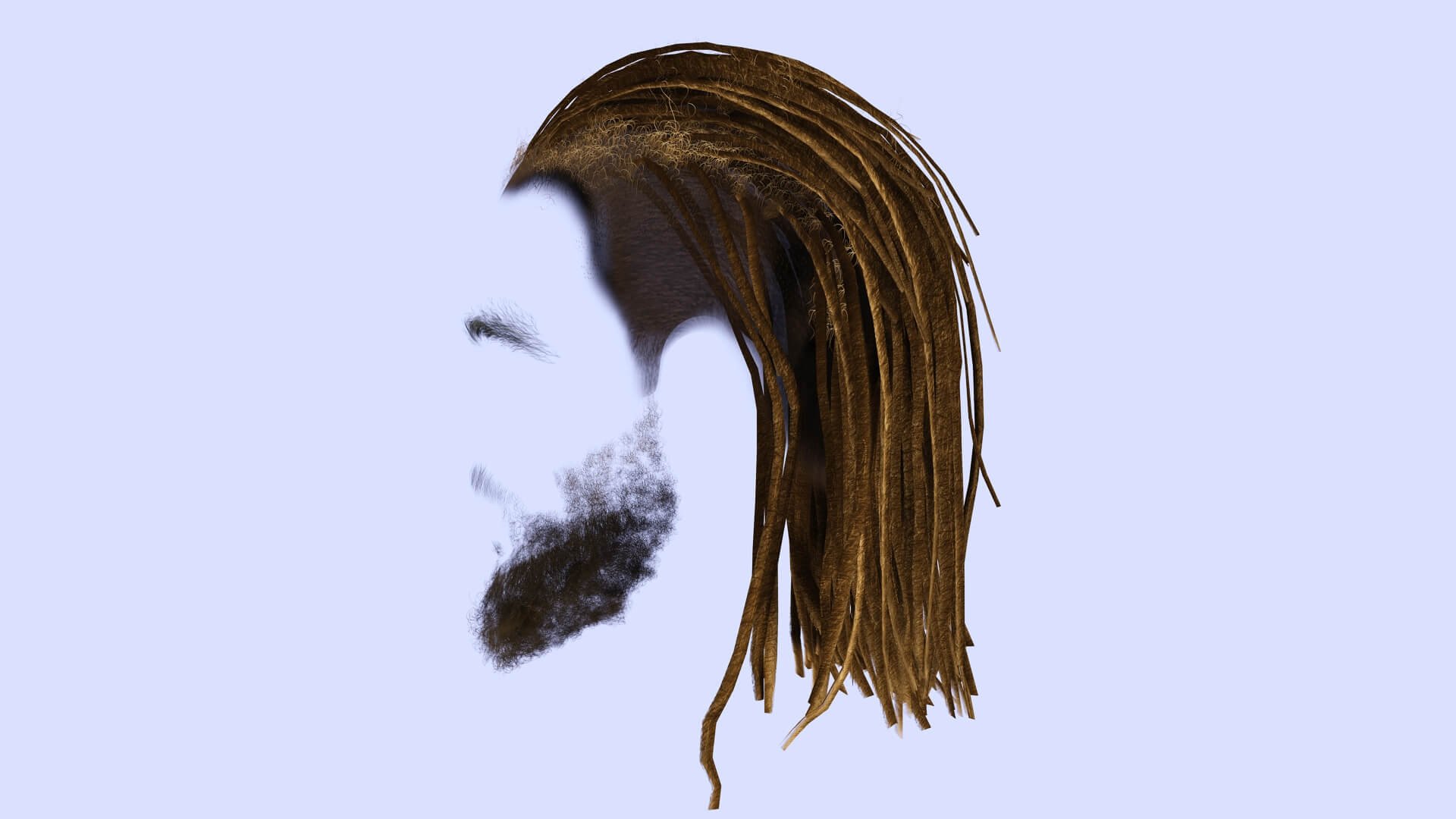 Realistic Dread Man Hair - 3D Model by khaloui