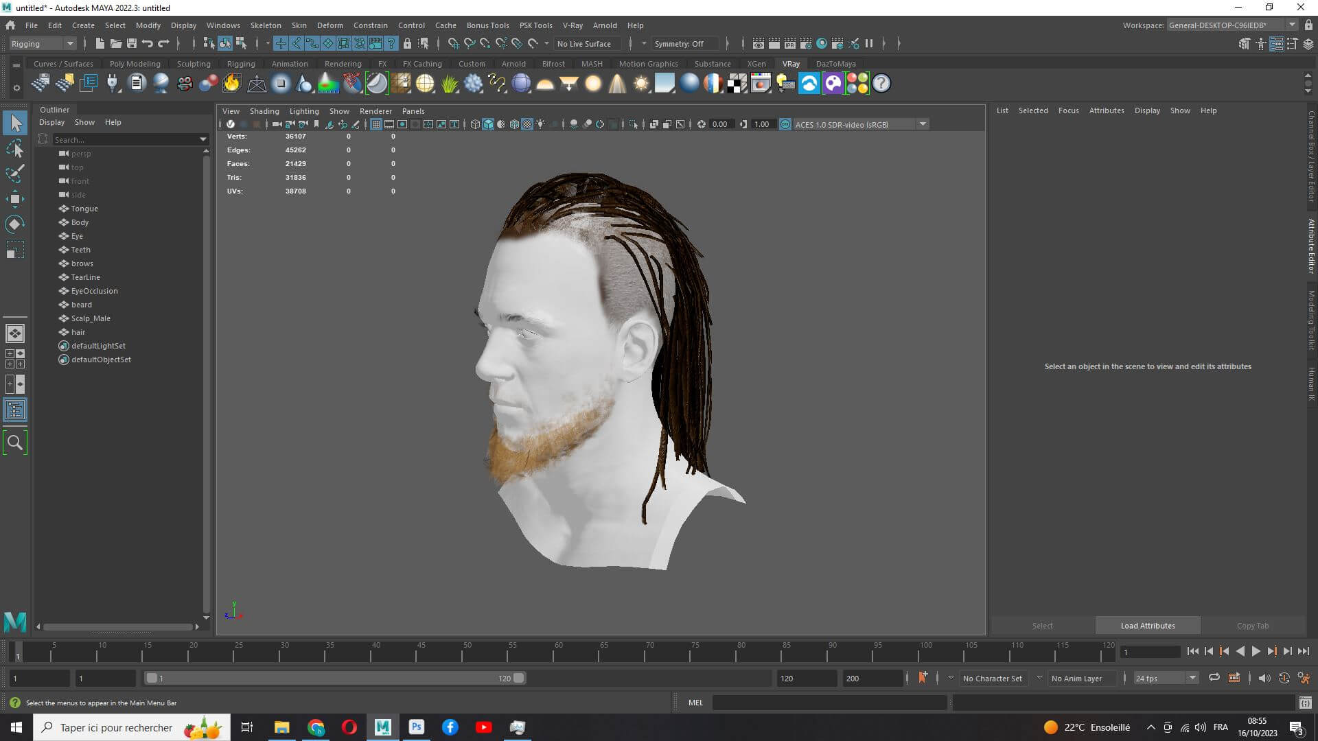 Realistic Dread Man Hair - 3D Model by khaloui