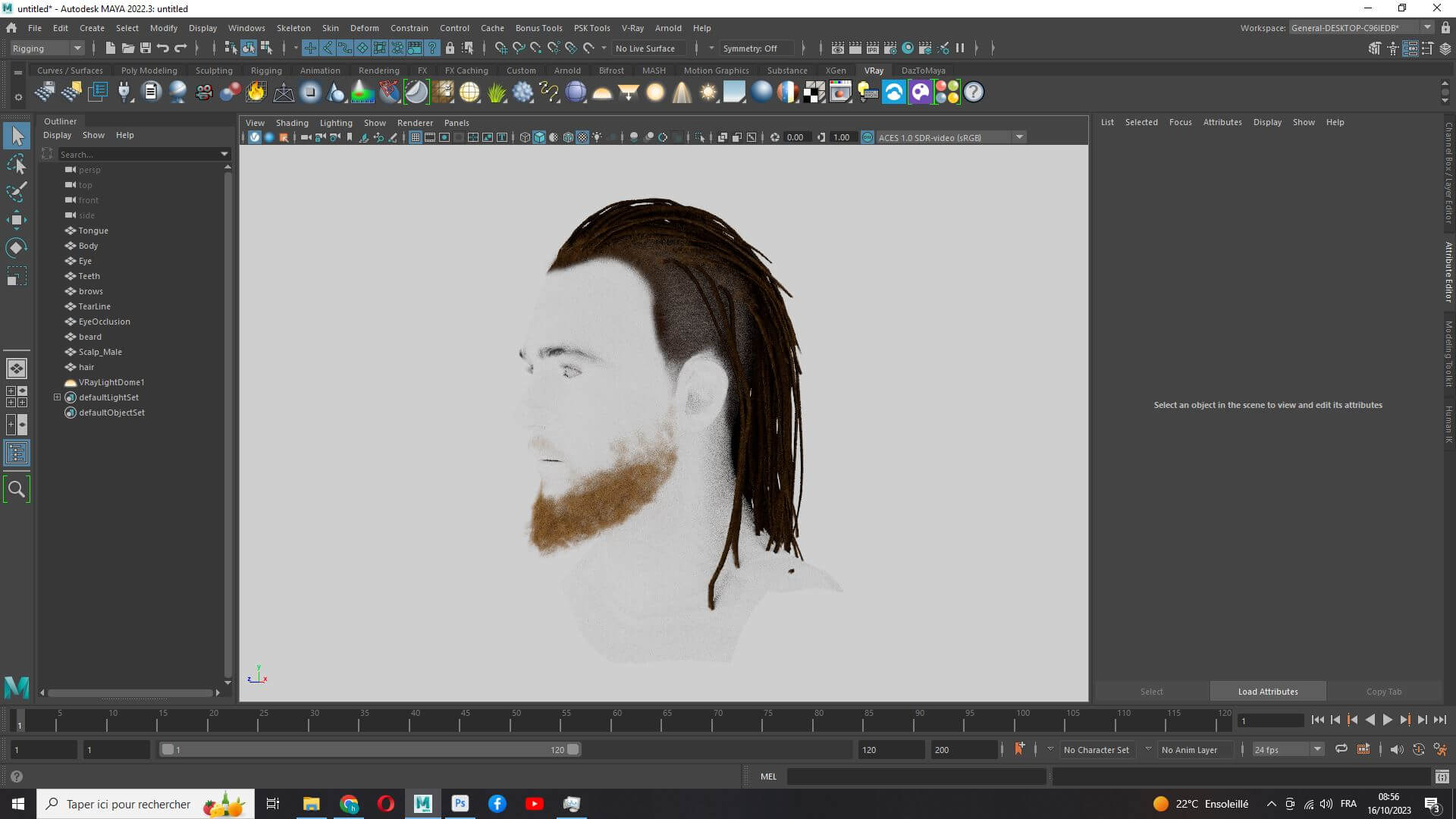 Realistic Dread Man Hair - 3D Model by khaloui