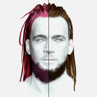 Realistic Dread Man Hair - 3D Model by khaloui