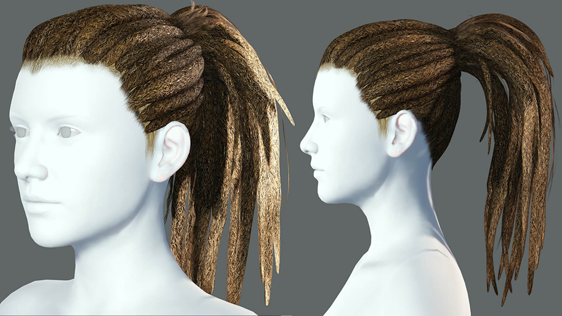 Dreads Hair Rasta - Free 3D Model by khaloui