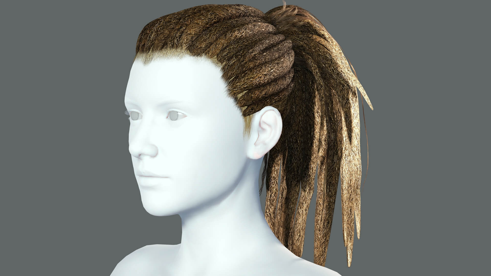 Dreads Hair Rasta - Free 3D Model by khaloui