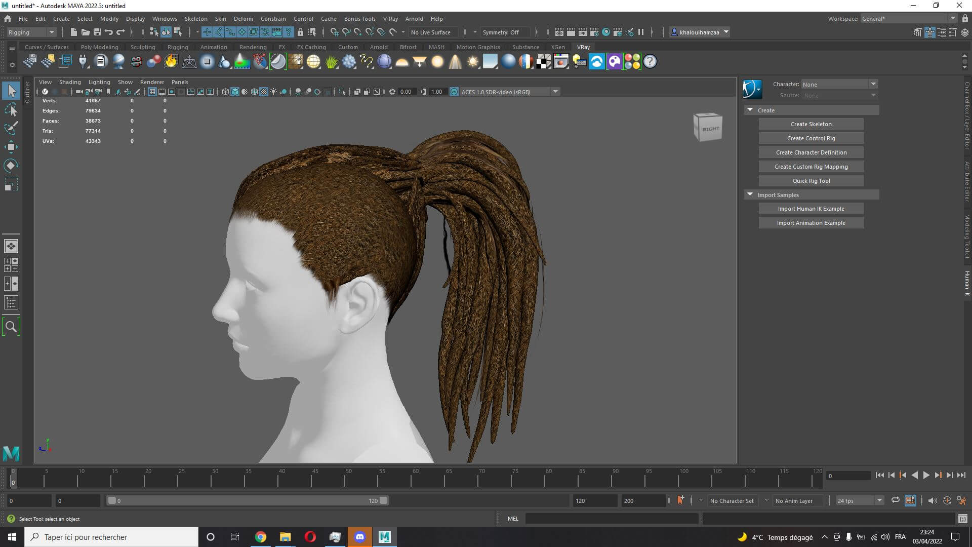 Dreads Hair Rasta - Free 3D Model by khaloui